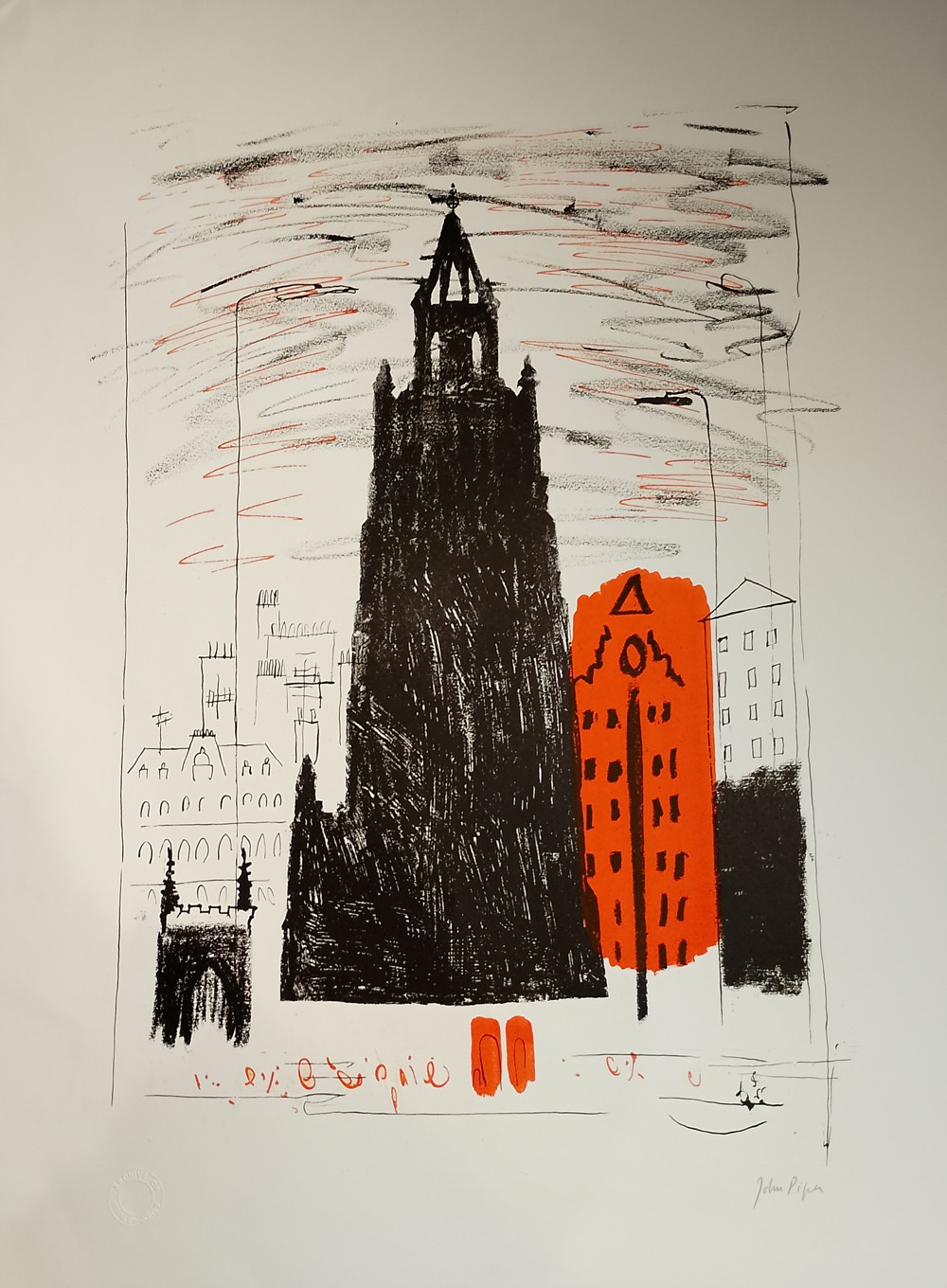 John Piper CH 'St Nicholas, Liverpool: Smoke-Black Dockland Church ...